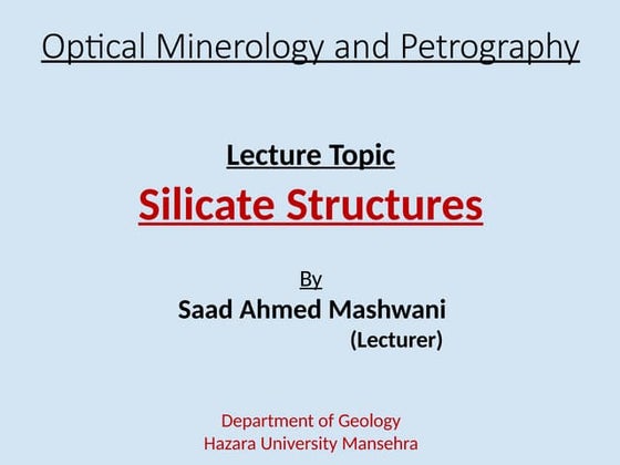 Silicate Structures.pdf | Chemistry | Science