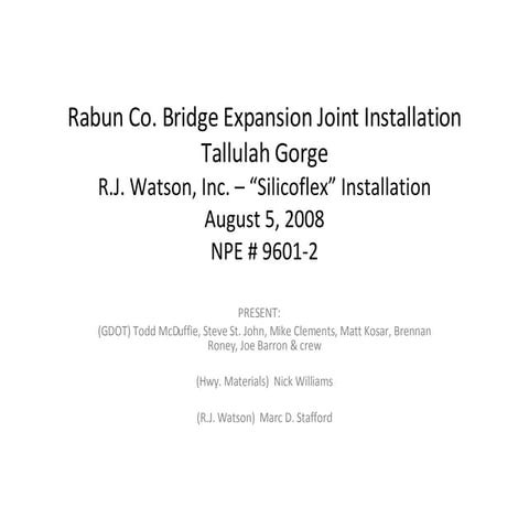 (Silicoflex) Npe# 9601 2 Tallulah Gorge Bridge | PPT