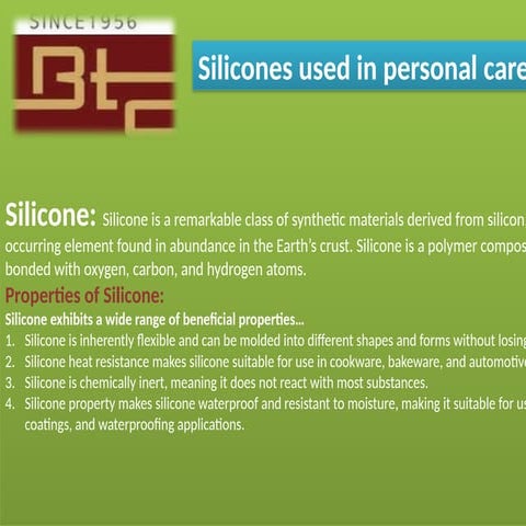 Silicones used in personal care.Bansaltrading | PPTX