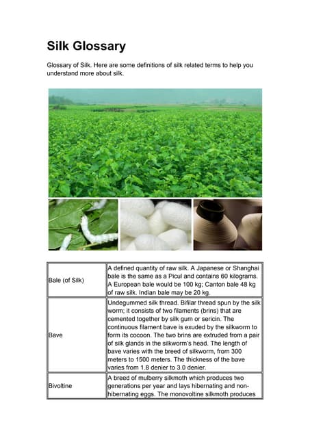 Mulberry Silk & Non-mulberry Silk | PDF