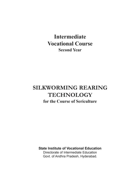 Sericulture - Post Cocoon Technology / Processing of Cocoons | PPTX