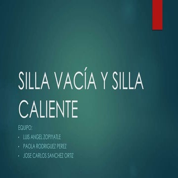 Silla vacía y silla caliente | PPTX