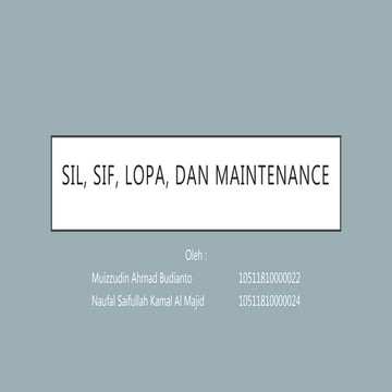 Sil, sif, lopa, dan maintenance | PPTX