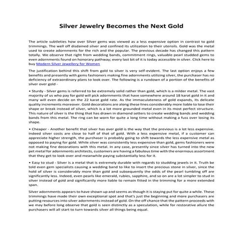 Jewellery metals gold, silver, and platinum | PPTX