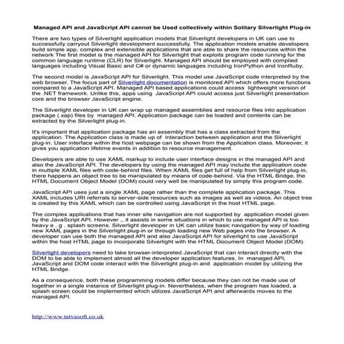 Silverlight developers | PDF