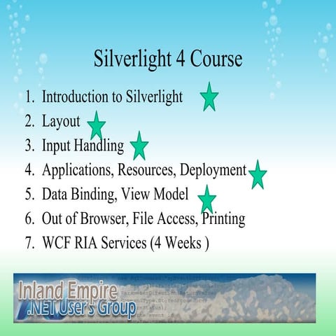 Iedotnetug Silverlight Class Week 6 Ppt