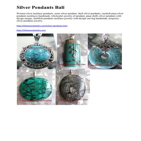 Silver pendants bali allseasonjewelry | DOCX