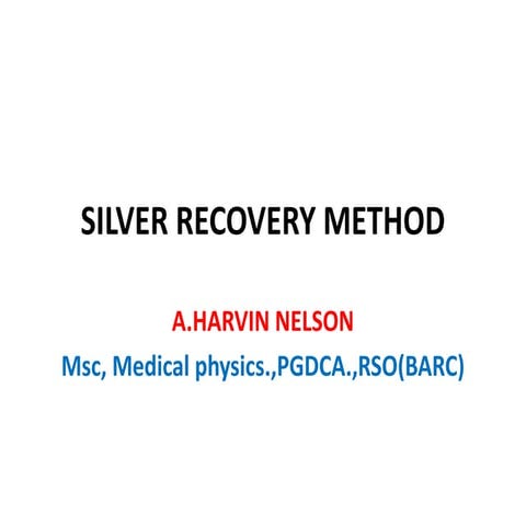 Silver recovery method converted | PDF