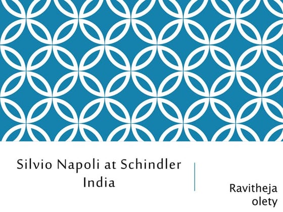 Silvio Napoli at Schindler India | PPT
