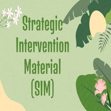 Strategic intervention material | PPT