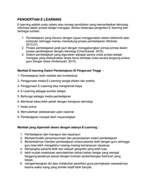 Pengenalan E-learning Pada Sistem Informasi Manajemen | PDF