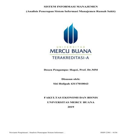Sim 1, siti Holipah, Hapzi, Prof. Dr.MM, analisis penerapan sistem ...