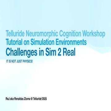 Challenges in Sim 2 Real. Tutorial on Simulation Environments. | PDF