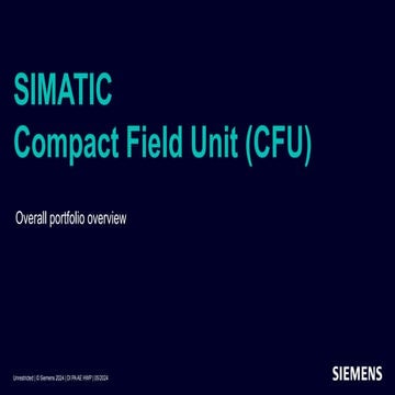 SIMATIC Compact Field Unit (CFU) Siemens | PPTX