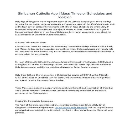 Simbahan Catholic App Mass Times or Schedules and location.pdf