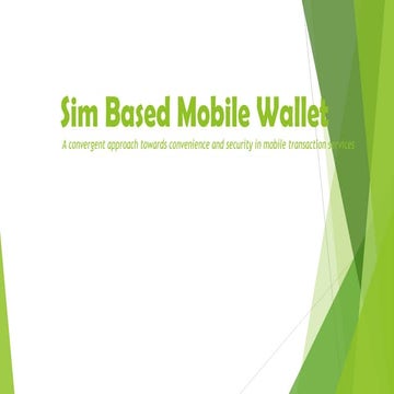Sim based mobile wallet | PPT