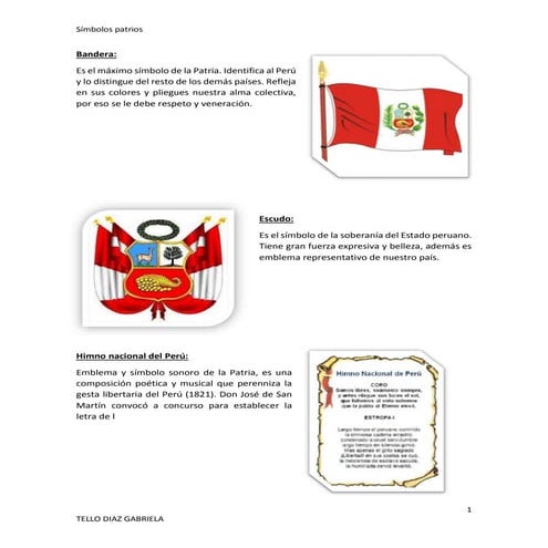 Simbolos Patrios del Peru. Por Cervera Rosillo, Eduardo Miguel | DOCX