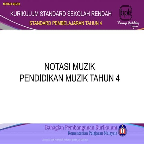 Simbol Not Muzik.pdf untuk murid tahun 4 | PDF