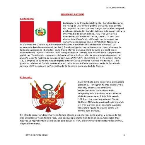 Presentacion de los simbolos patrios del peru | PDF