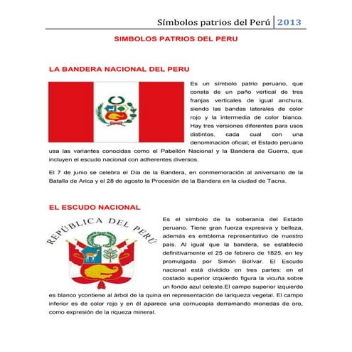 los simbolos patrios del peru | DOCX
