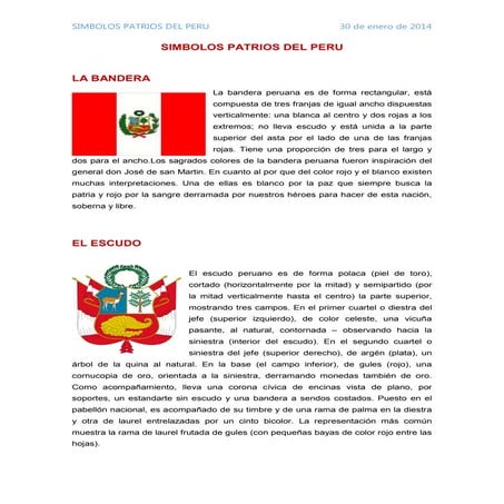 Simbolos patrios del peru | PDF