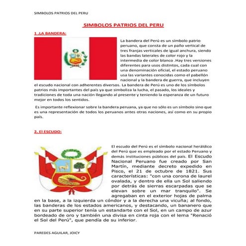 los simbolos patrios del peru | DOCX