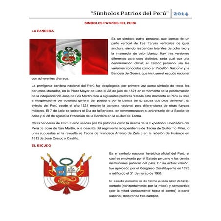 Presentacion de los simbolos patrios del peru | PDF