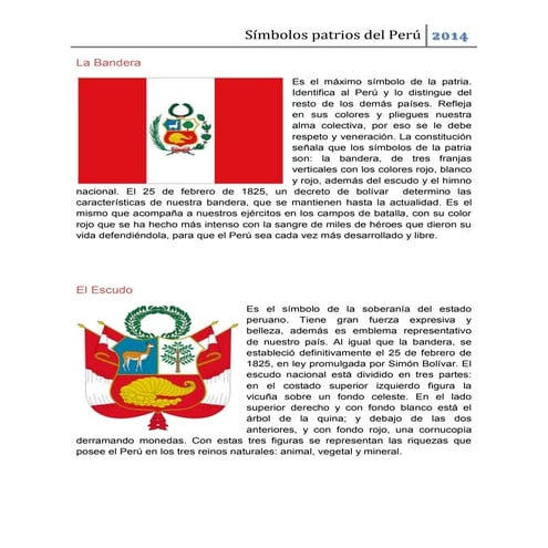 Simbolos patrios del peru | PDF