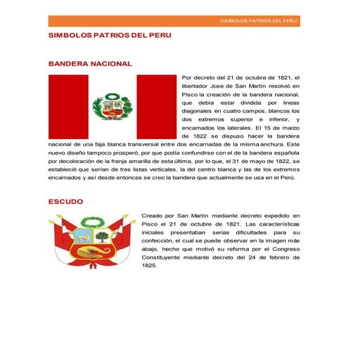 Simbolos patrios del peru | DOCX