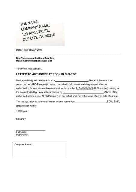 7...AUTHORIZATION LETTER FROM CONSIGNEE CLEARING AGENT FOR TAKING THE ...