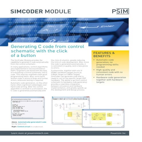 PSIM's SimCoder Module | PDF