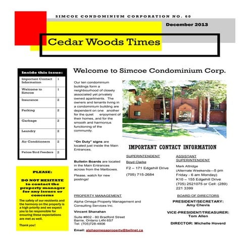 Simcoe condo corp newsletter 98 final | PDF