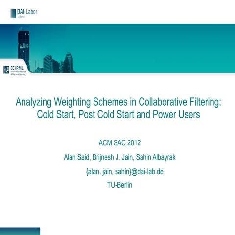 Analyzing Weighting Schemes In Collaborative Filtering Cold Start Post Cold Start And Power