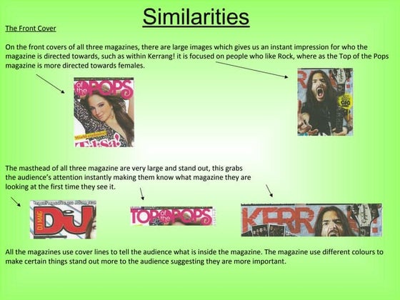 Compare and contrast of two music magazines | PDF