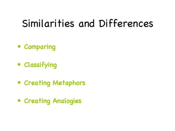 Marzano Identifying Similarities and Differences | PPTX