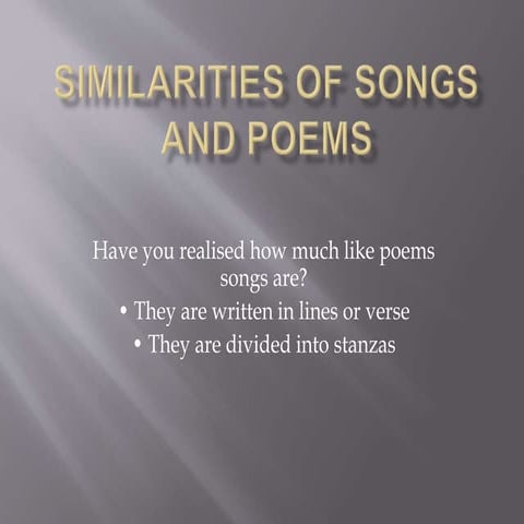 Similarities of songs and poems | PPTX