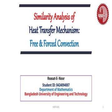 Similarity Analysis of Heat Transfer Mechanism_Free and Forced ...