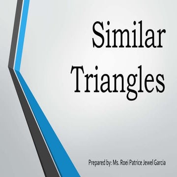 Similar Triangles or Triangle Similarity | PPTX