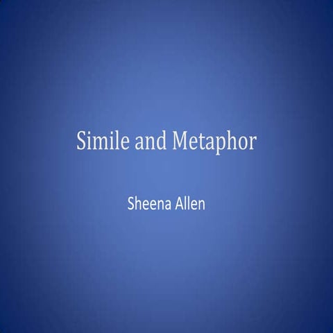 Simile and metaphor | PPT