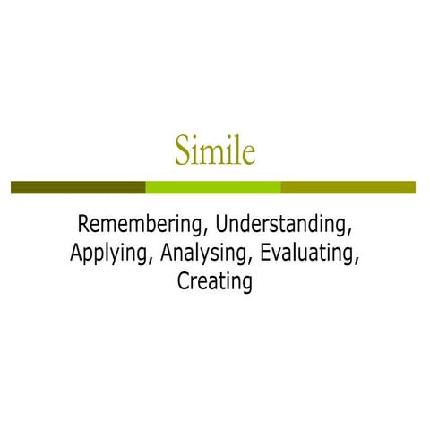 Simile exercises blooms | PPT