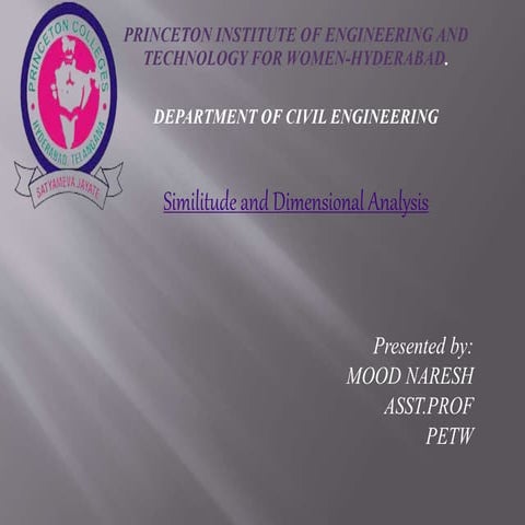 Similitude and Dimensional Analysis.pptx