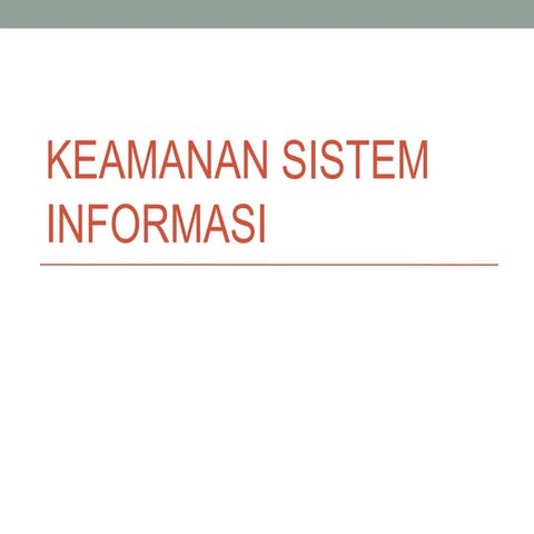 Sim keamanan sistem informasi | PPT