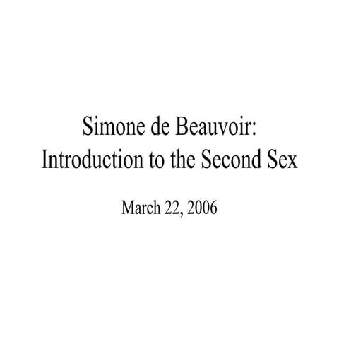 Introduction To The Second Sex Notes Pdf