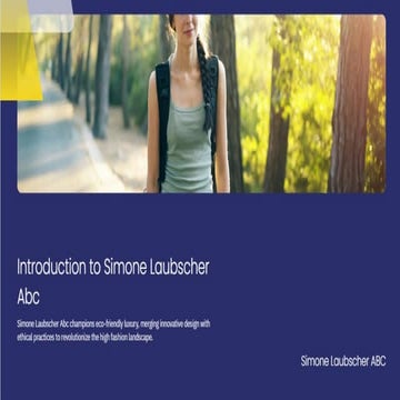 The Vision Behind Simone Laubscher Abc: A Journey into Sustainable Fashion | PPTX