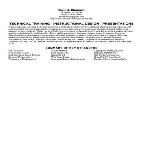 Simonelli resume | DOC