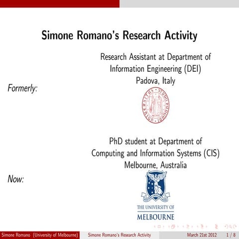 Simone Romano, Applied scientist