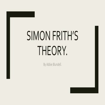 Simon frith’s theory | PPT