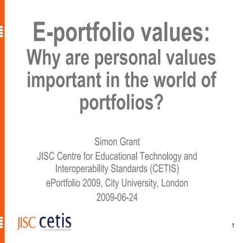 E-portfolio values | ODP
