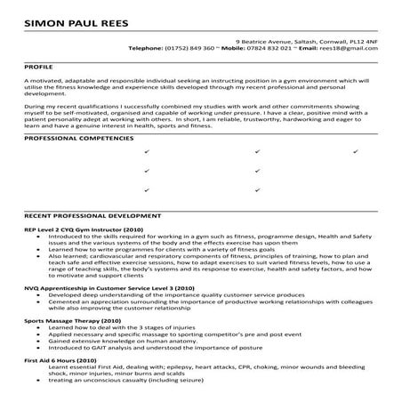 Simon reescv 10_fitness | PDF