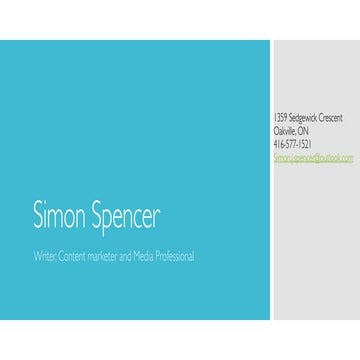 Simon Spencer Third Line Marketing Solutions Portfolio for 2019 | PDF